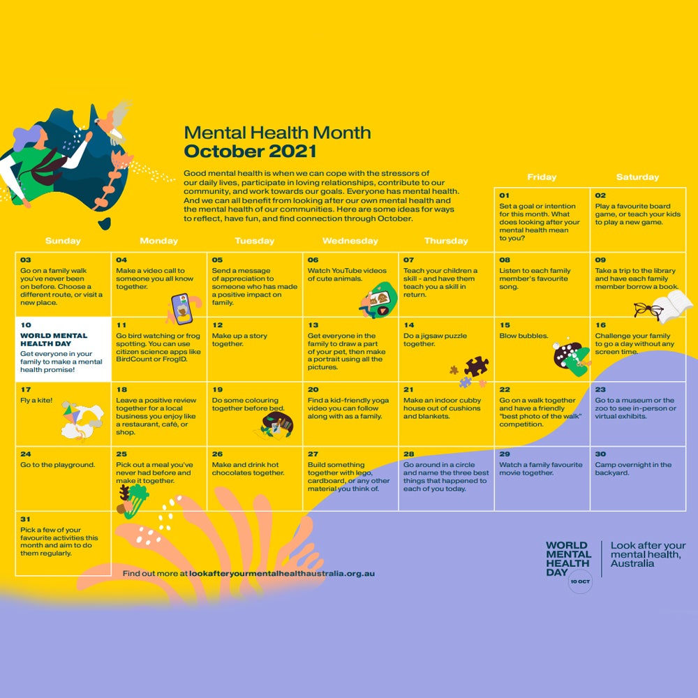 Wellness Week 2021: Mental Health Month Calendars - Paramount Australia ...